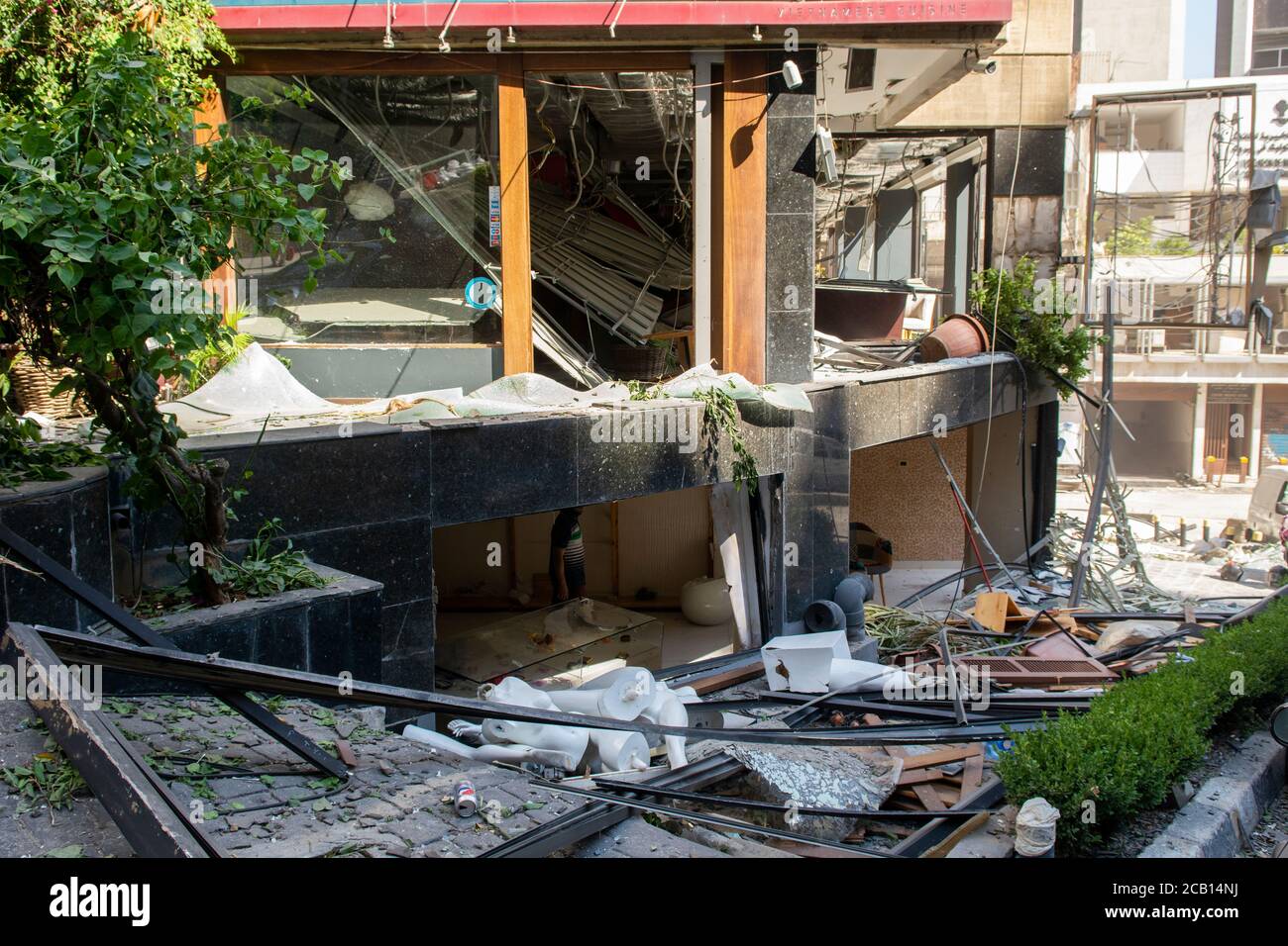 Damage from huge blast that devastated Beirut on the detonation of ...