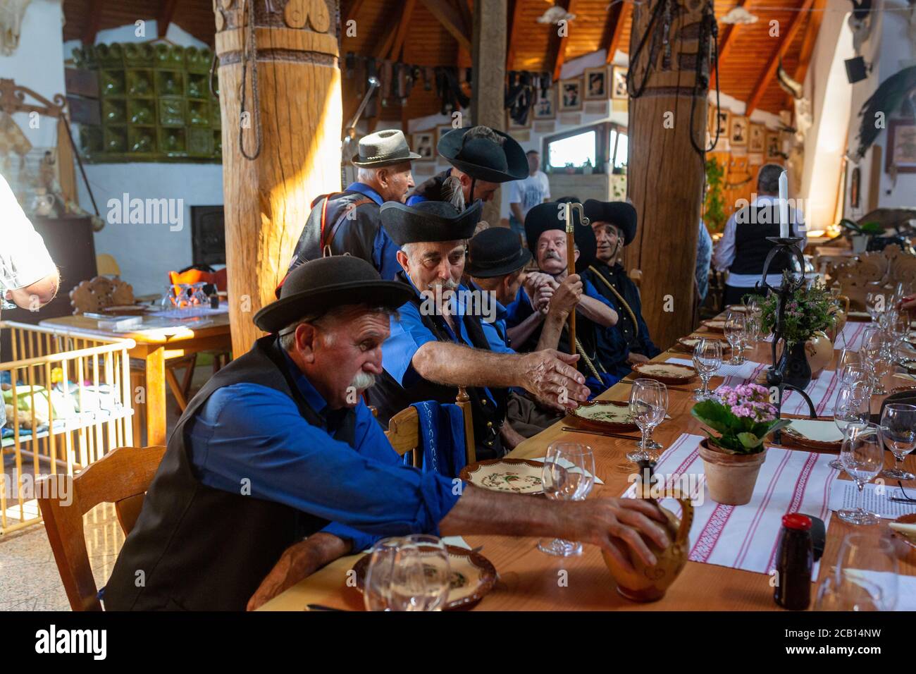 Traditional Hungarian shepherds on a shepherd convention in the ...