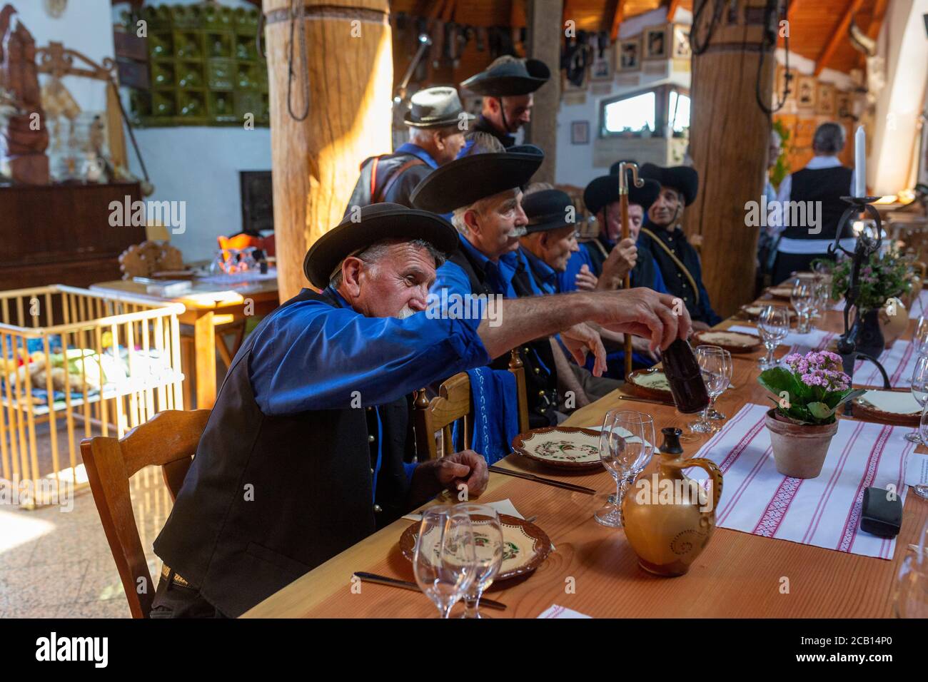 Traditional Hungarian shepherds on a shepherd convention in the ...
