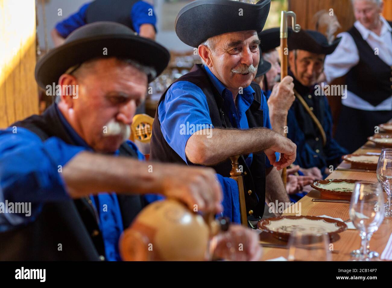 Traditional Hungarian shepherds on a shepherd convention in the ...