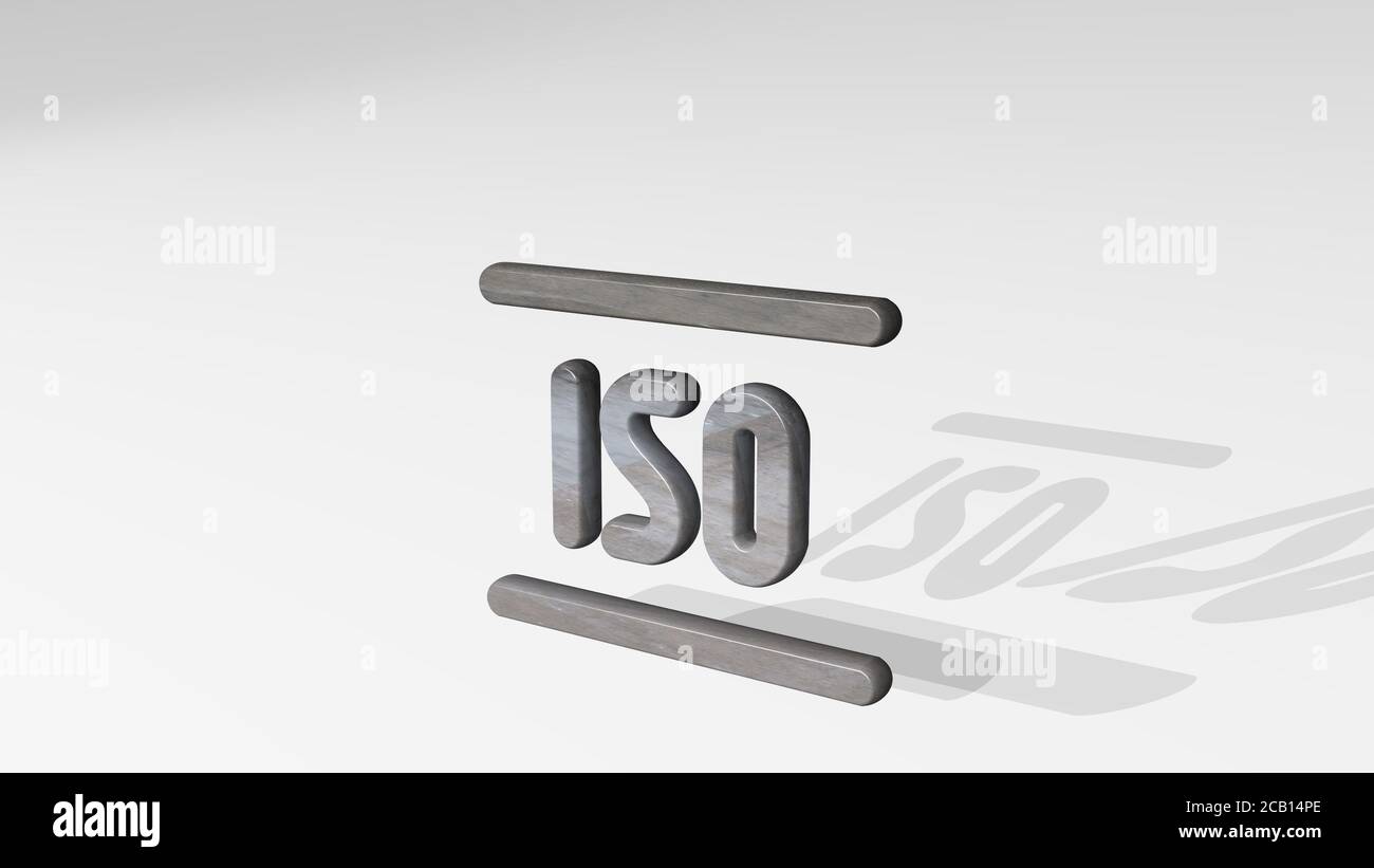 ISO 3D icon standing on the floor. 3D illustration. background and ...