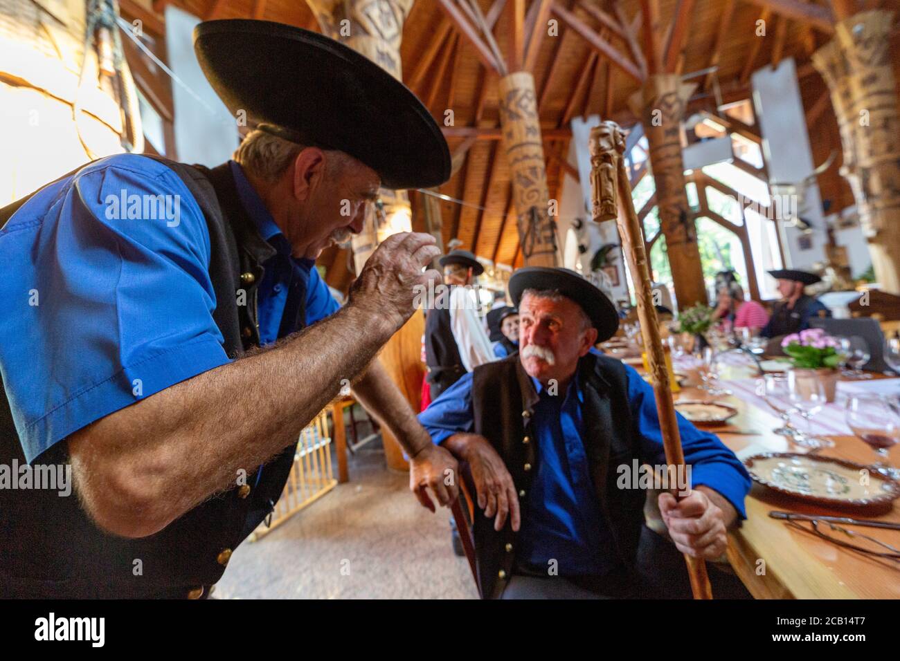 Traditional Hungarian shepherds on a shepherd convention in the ...