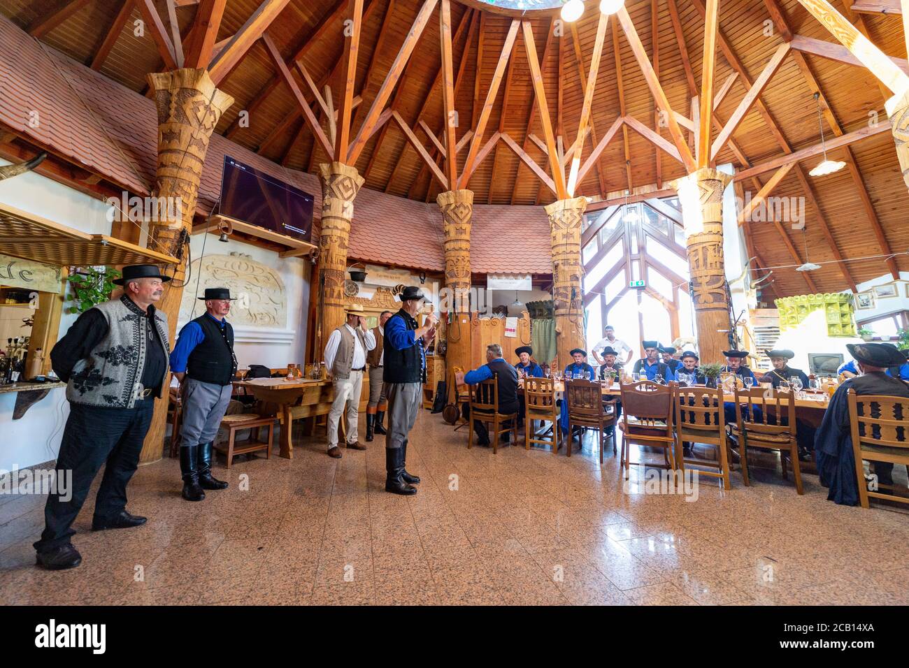 Traditional Hungarian shepherds on a shepherd convention in the ...