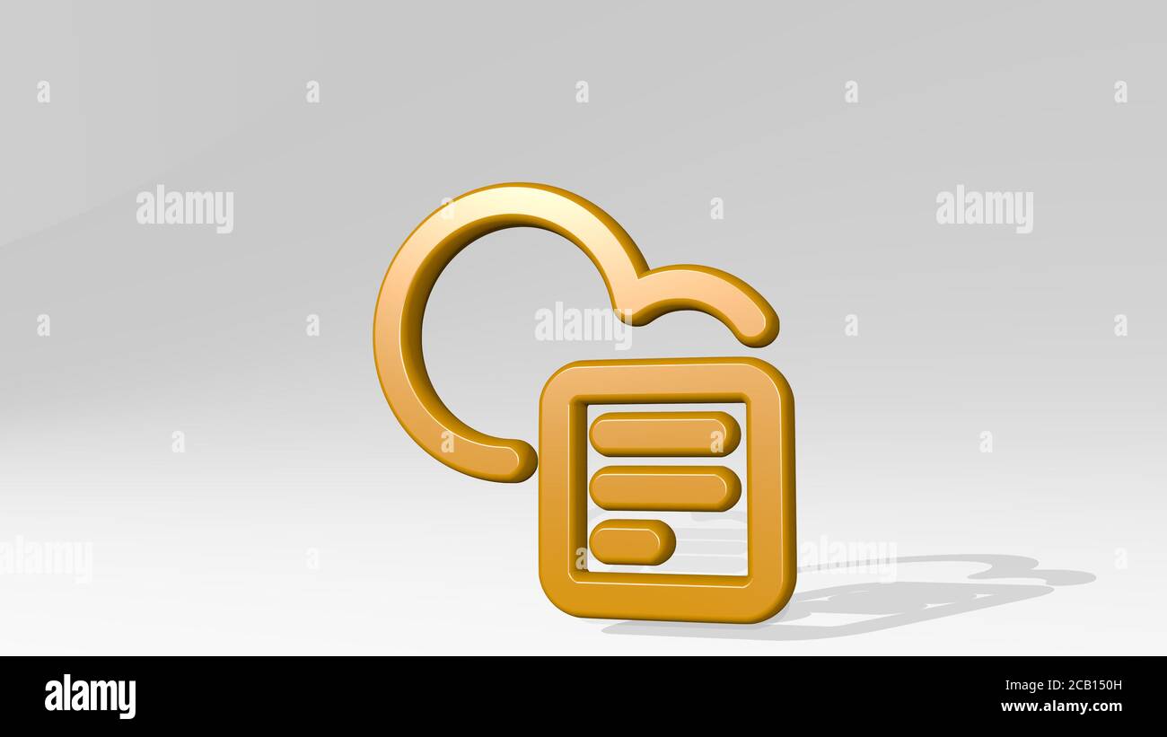 CLOUD FILE 3D icon casting shadow. 3D illustration. background and blue ...