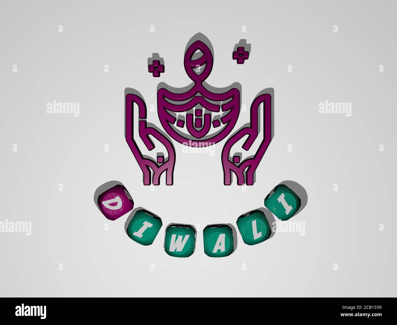 DIWALI text around the 3D icon. 3D illustration. background and ...
