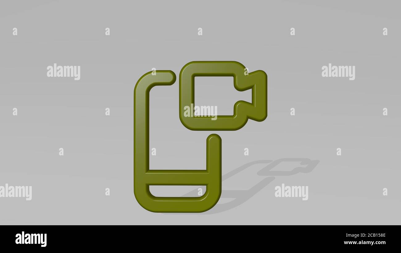 PHONE ACTION CAMERA 3D icon casting shadow. 3D illustration. mobile and ...