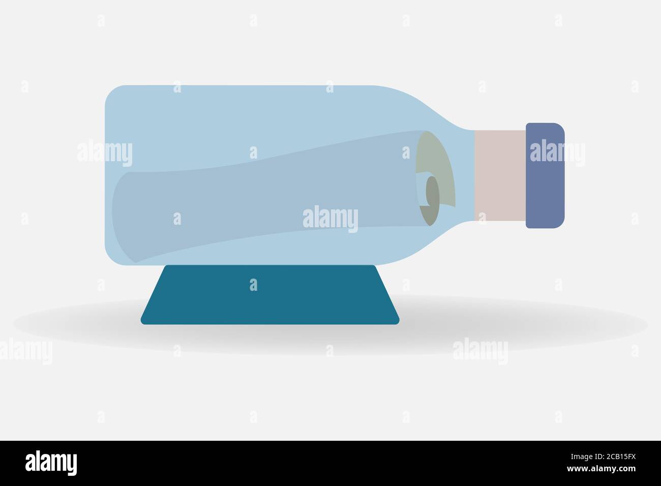 Bottle with scroll message inside, conceptual vector Stock Vector Image ...