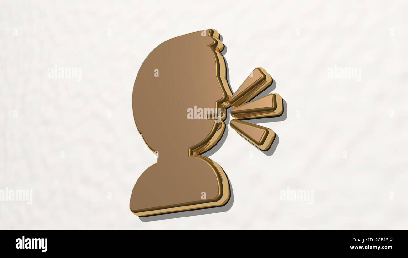 boy shouting 3D drawing icon. 3D illustration. child and background ...