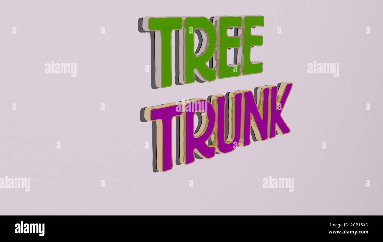 tree trunk text on the wall. 3D illustration. background and christmas ...