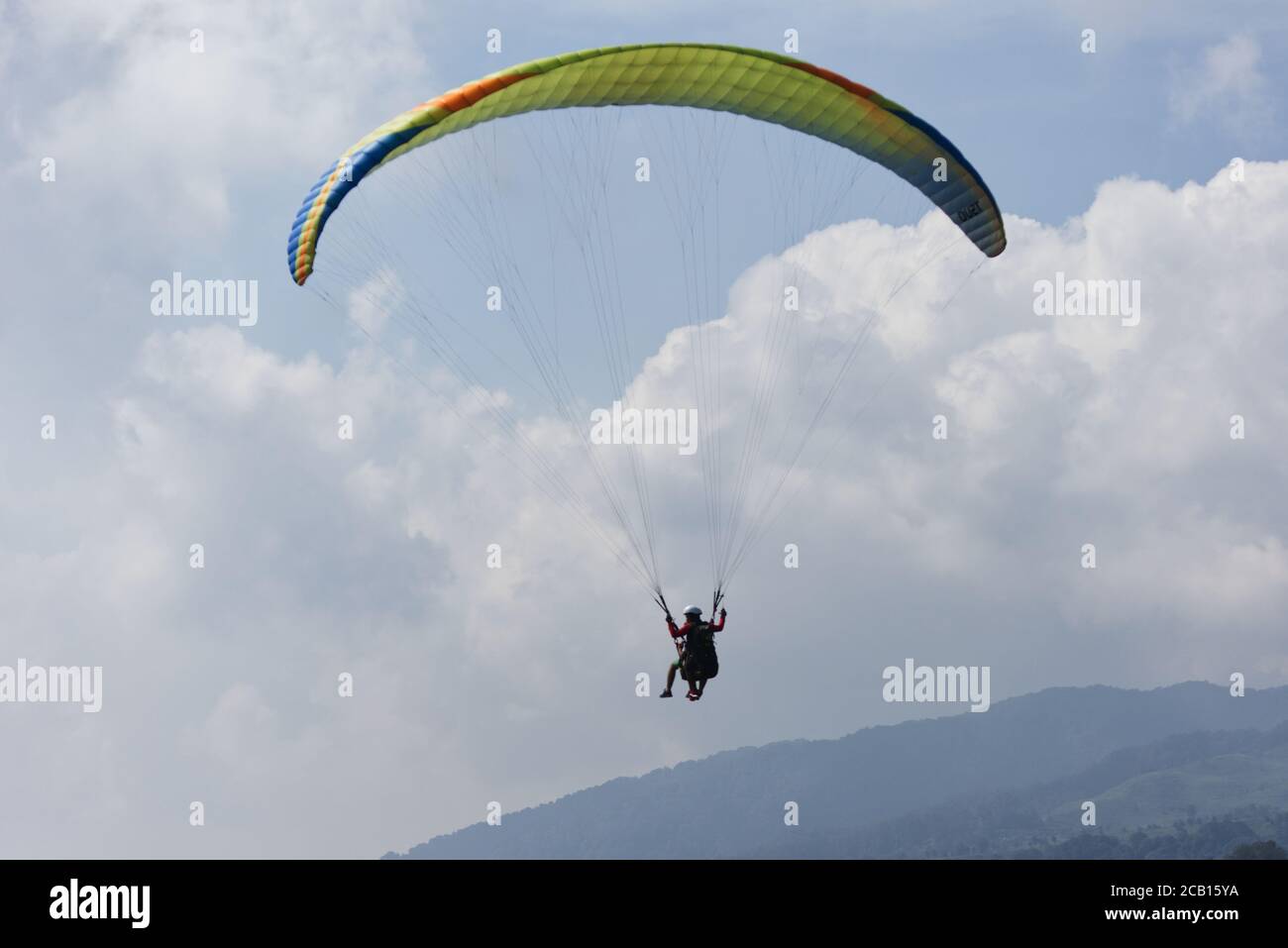 play paragliding beautiful scenery above the height Stock Photo - Alamy