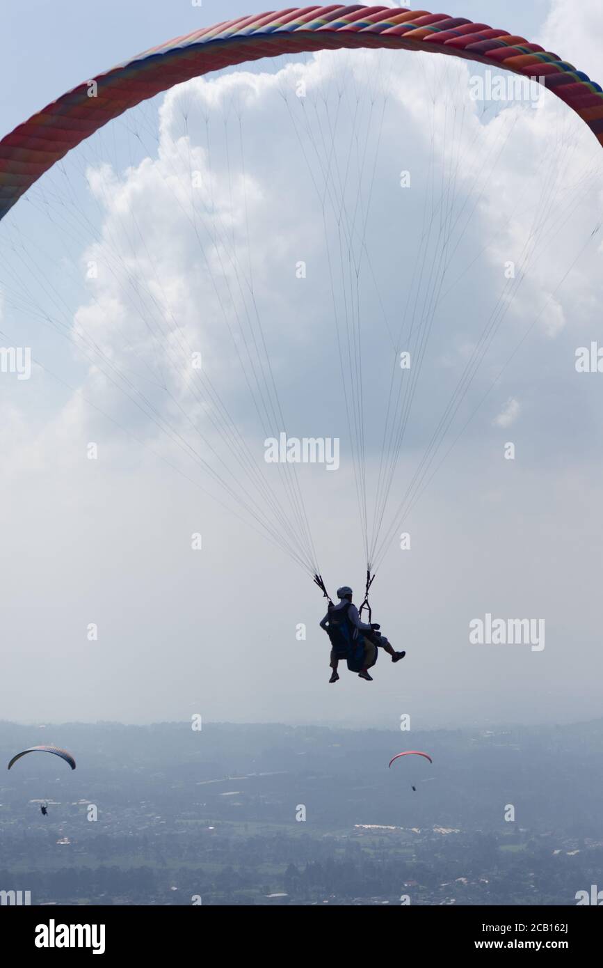 play paragliding beautiful scenery above the height Stock Photo - Alamy
