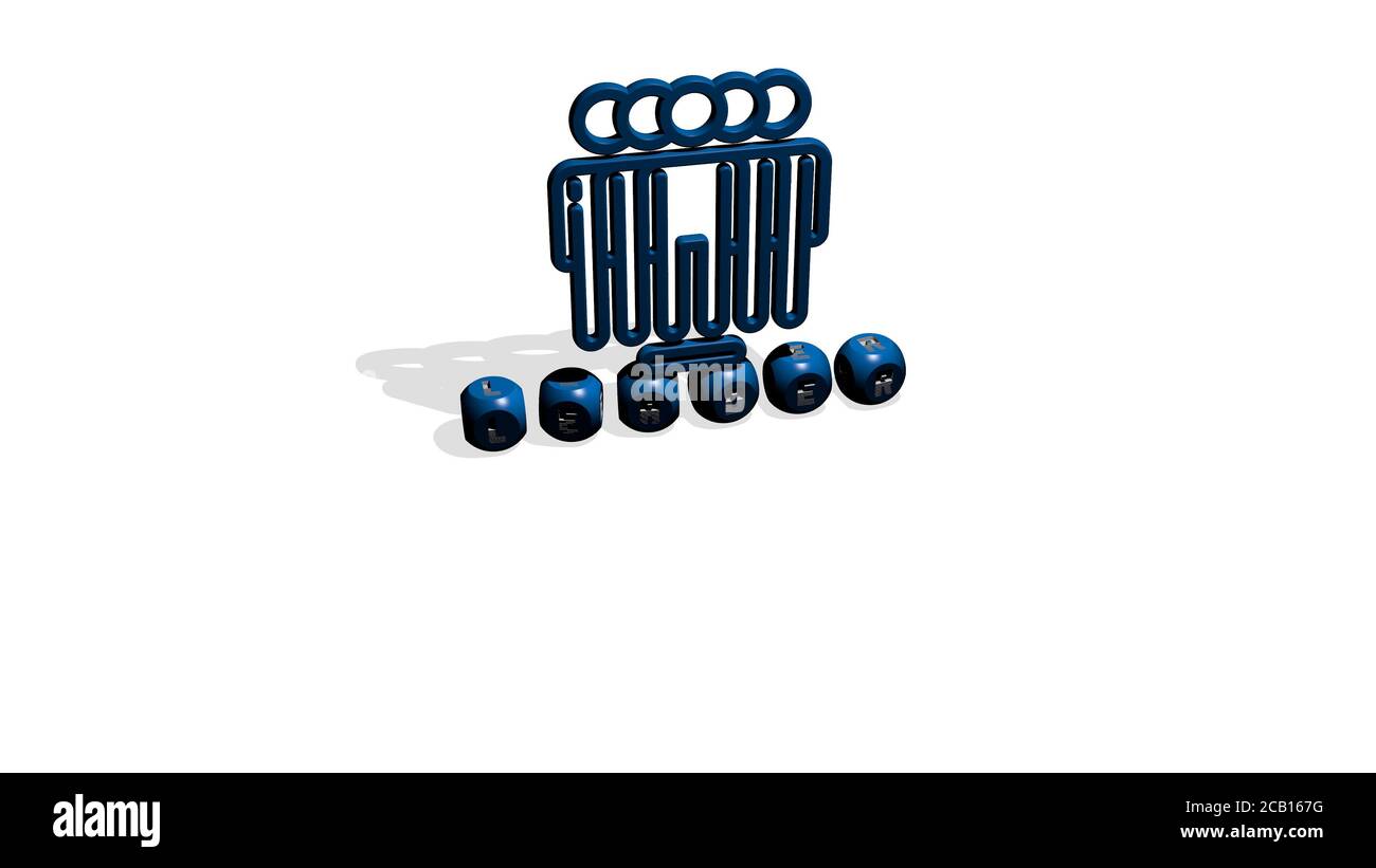 LEADER 3D icon over cubic letters. 3D illustration. business and ...