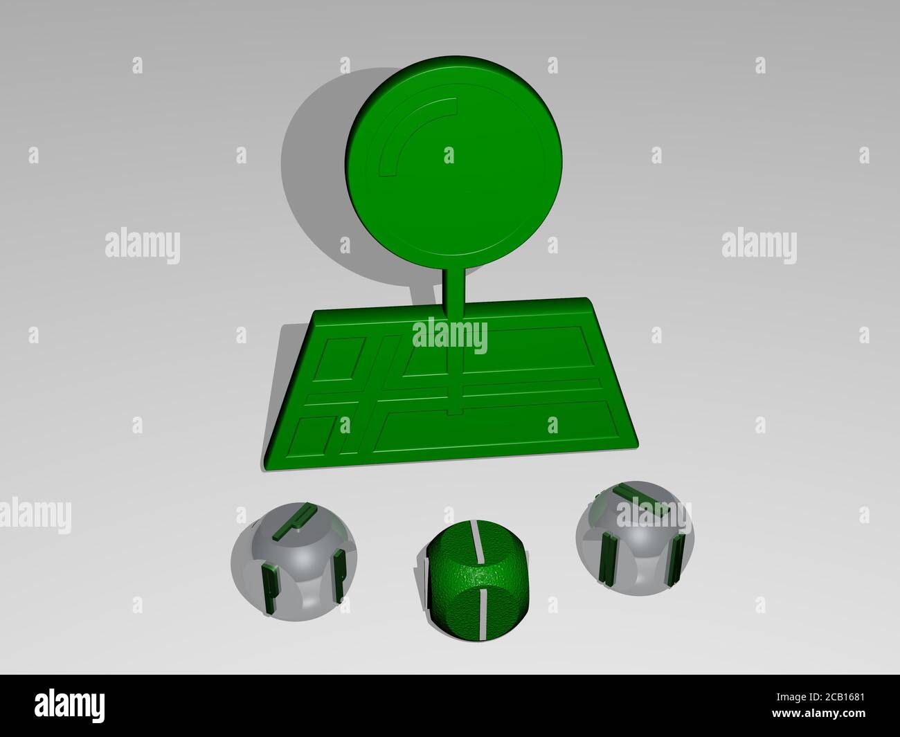 PIN round text of cubic letters around 3D icon. 3D illustration. map ...
