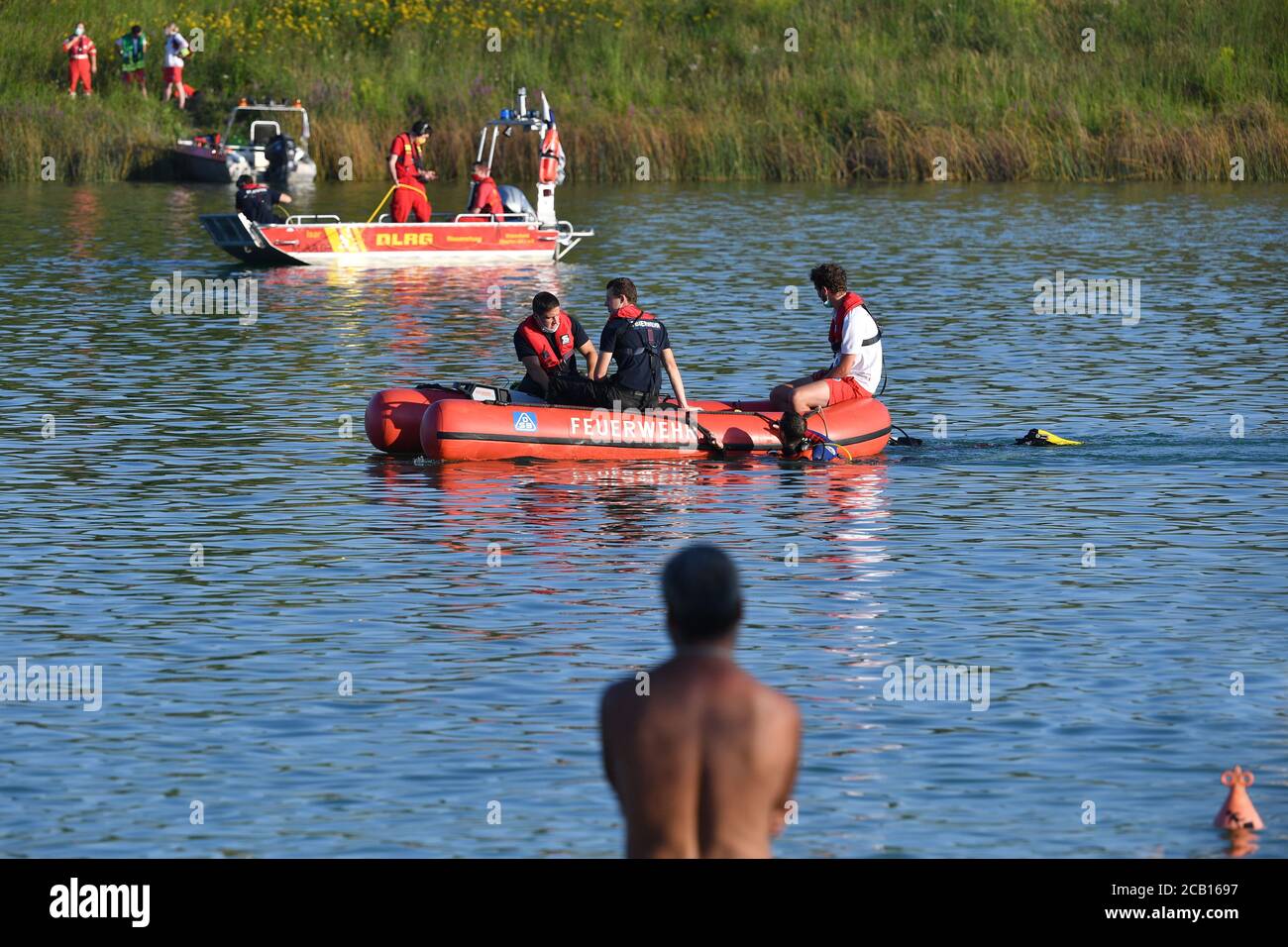 Swimming accident, large-scale operation, rescue operation at the ...