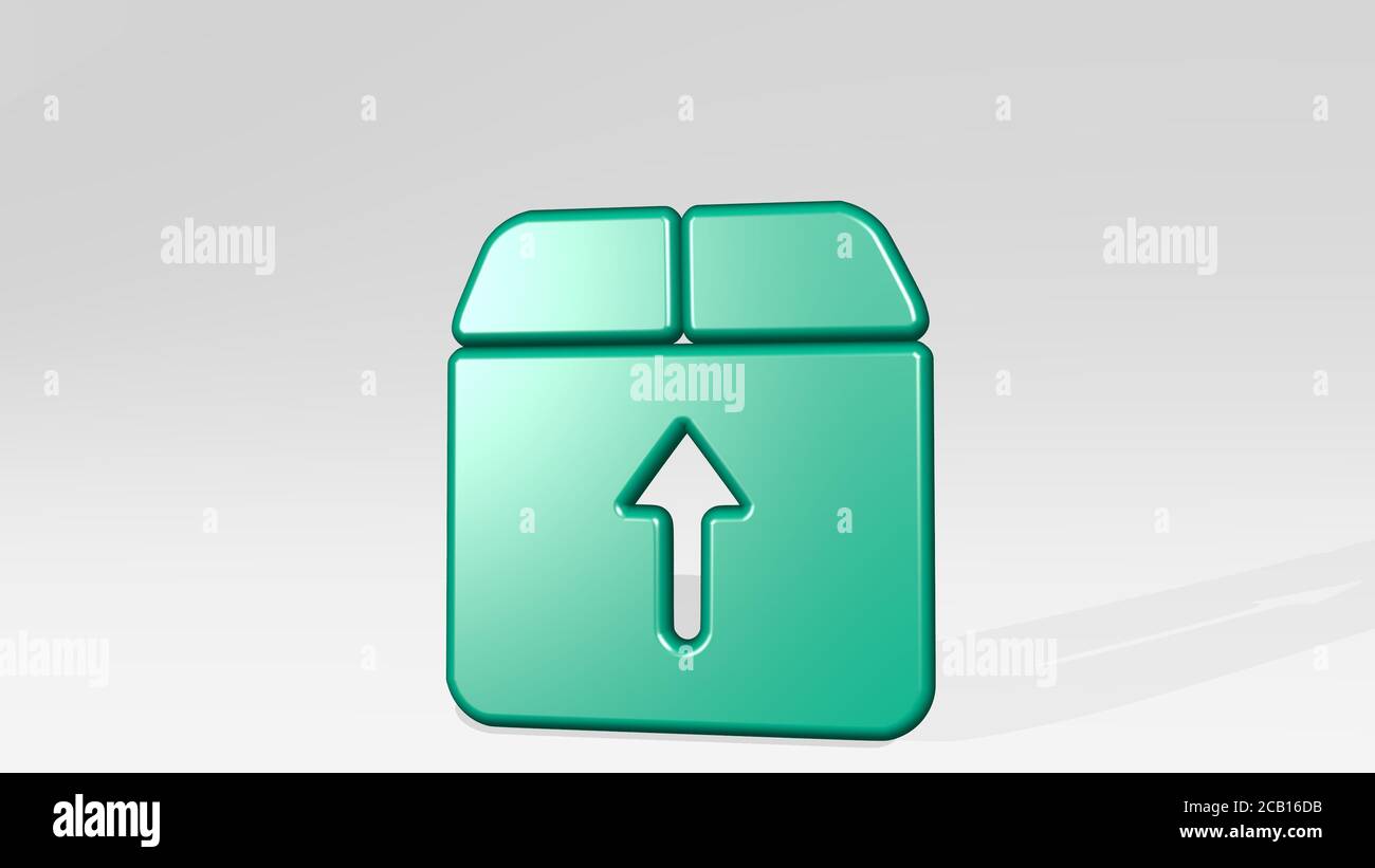 download box 3D icon casting shadow. 3D illustration. design and ...