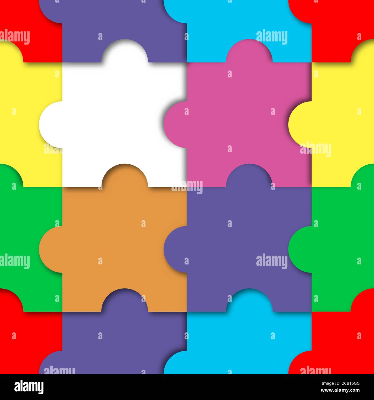 Seamless puzzle pattern. Colored mosaic, vector illustration Stock ...