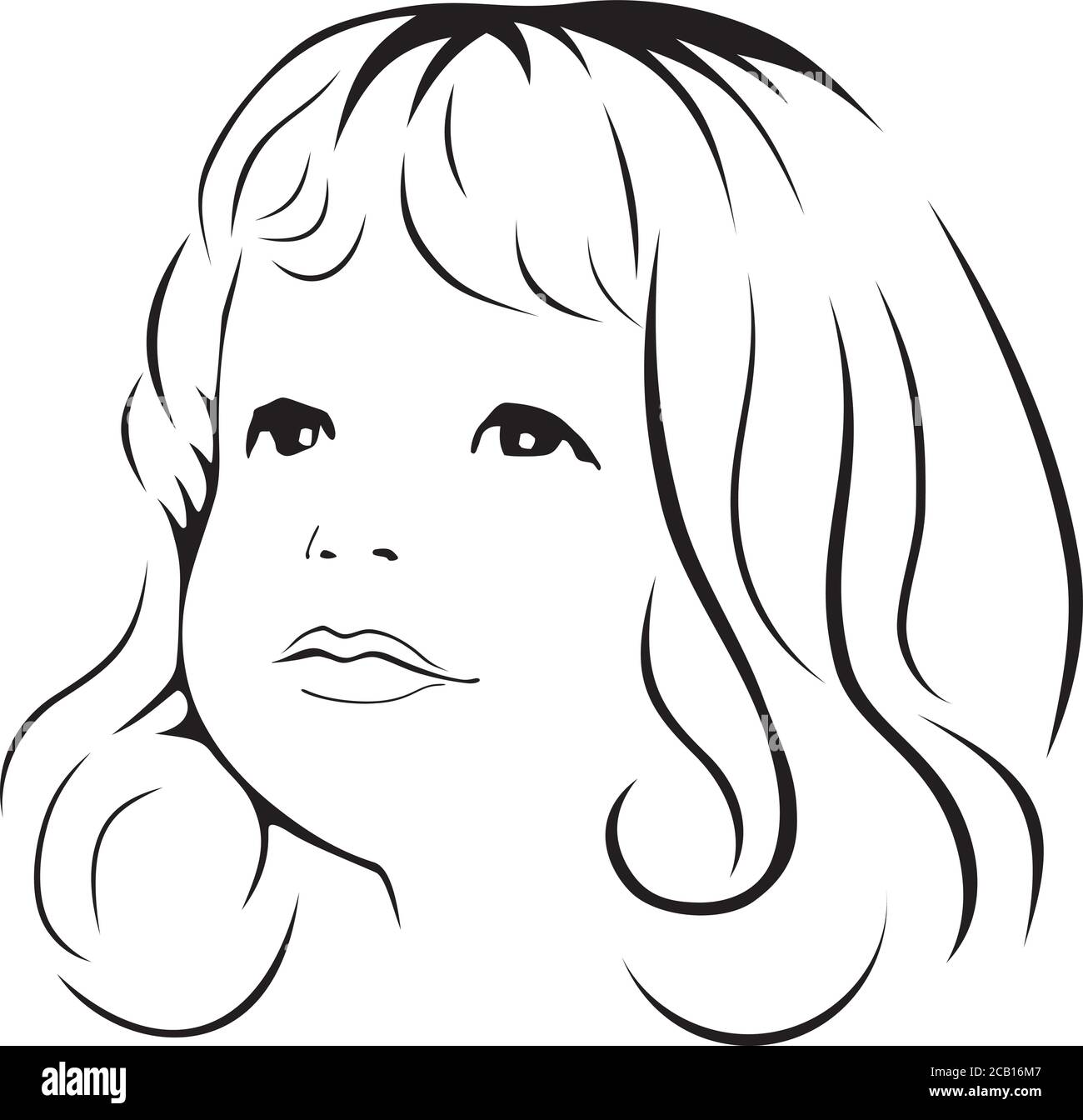 face girls child, beautiful expressive eyes Stock Vector Image & Art ...