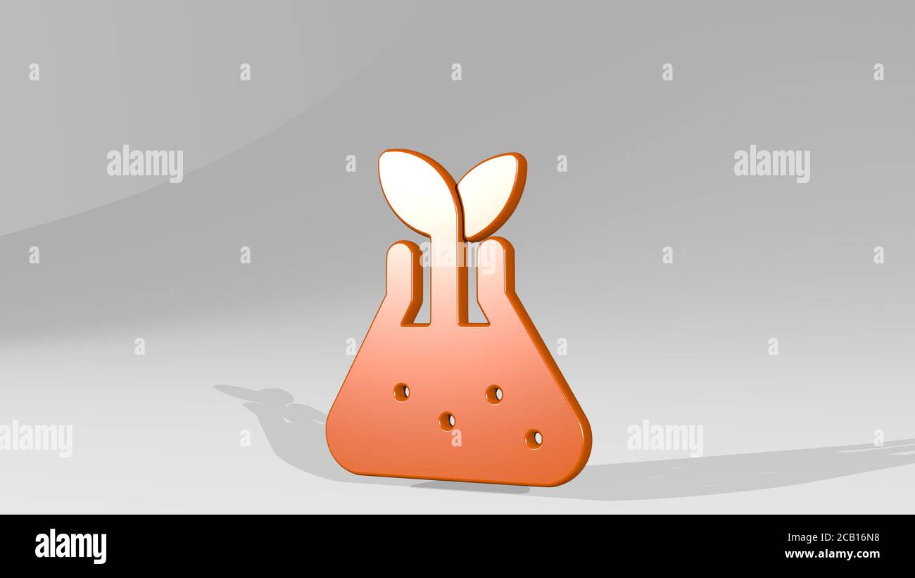 organic flask 3D icon casting shadow. 3D illustration. background and ...
