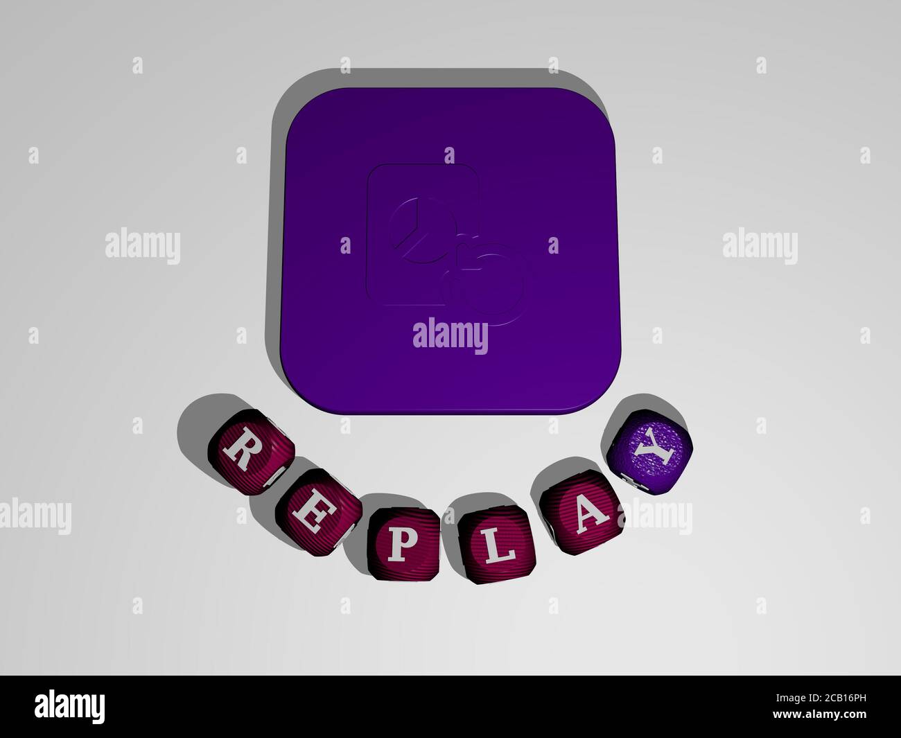 replay text around the 3D icon. 3D illustration Stock Photo - Alamy