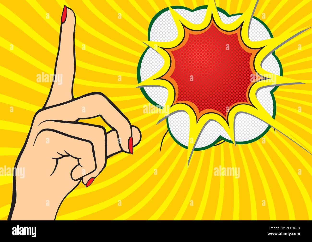 Hand with index finger. Pointing finger. Vector Illustration of female ...