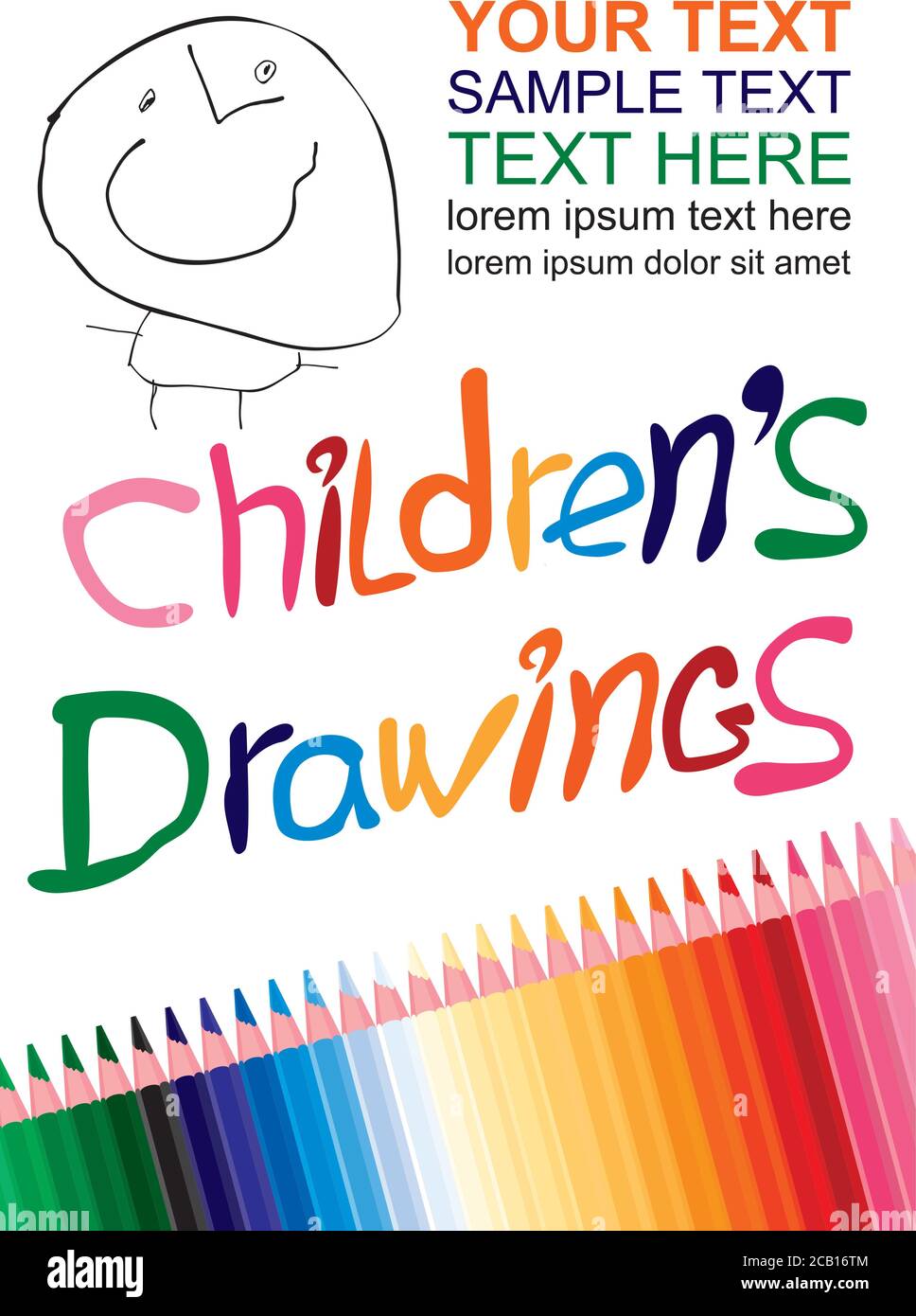 vector poster for an exhibition of children's drawings Stock Vector ...