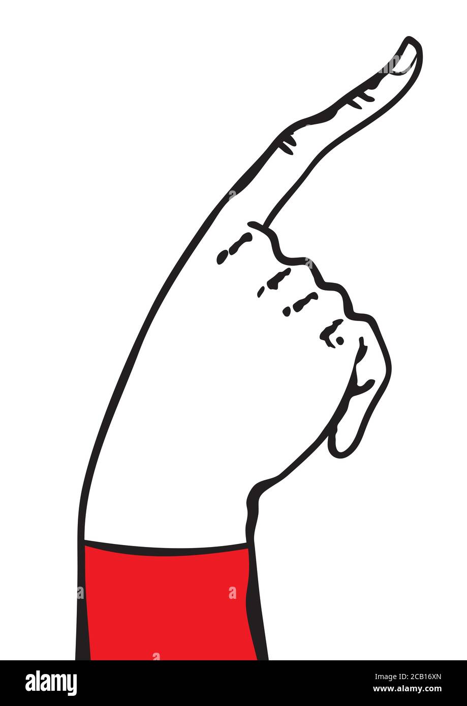 Hand with index finger. Pointing finger. Vector Illustration of men's ...