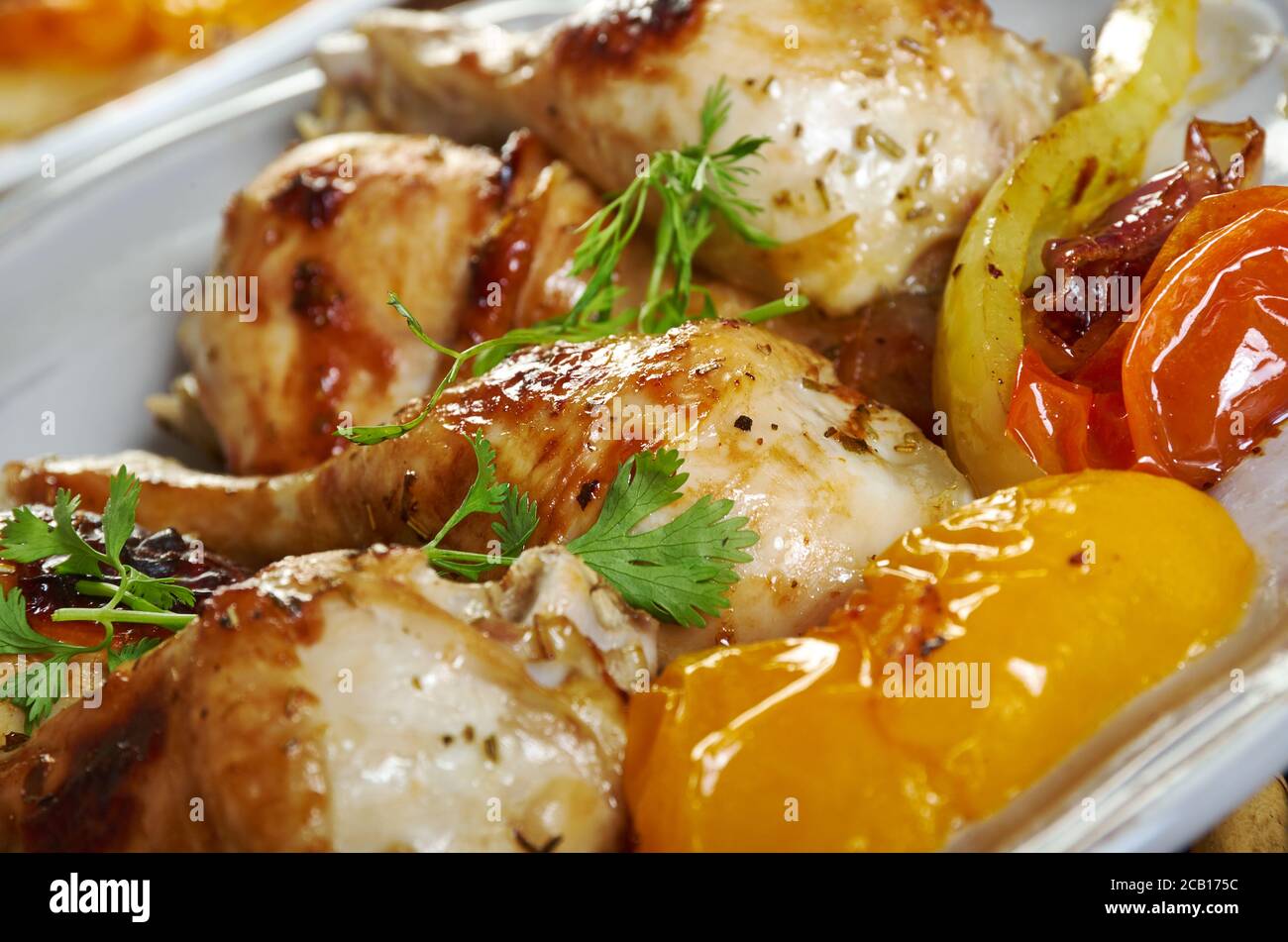 Pollo asado sin piel - Mexican fried chicken leg Stock Photo - Alamy