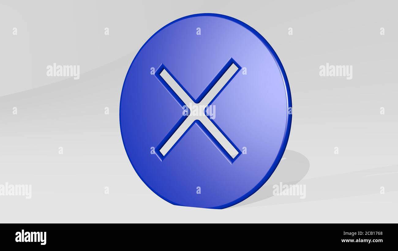 delete sign 3D icon casting shadow. 3D illustration. button and design ...