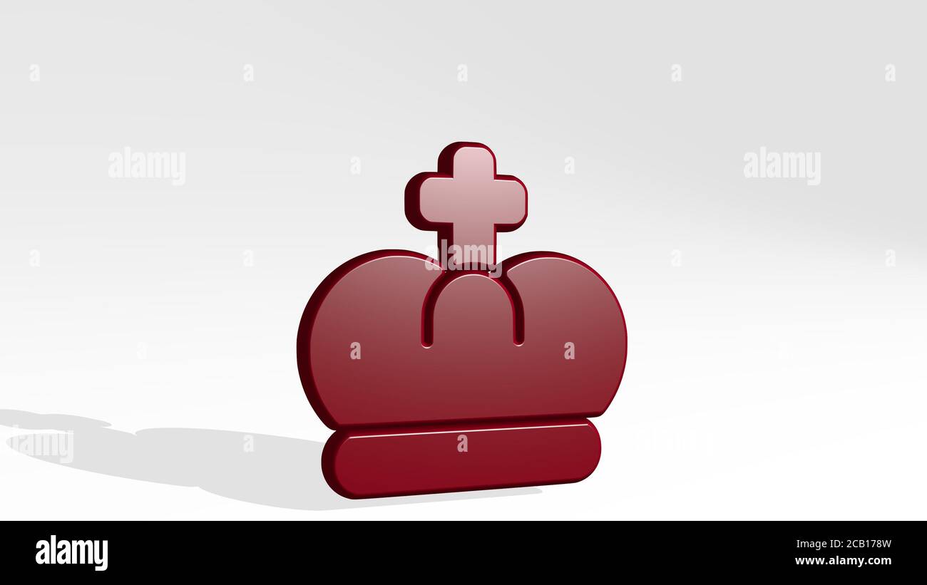 vip crown king 3D icon casting shadow. 3D illustration. background and ...