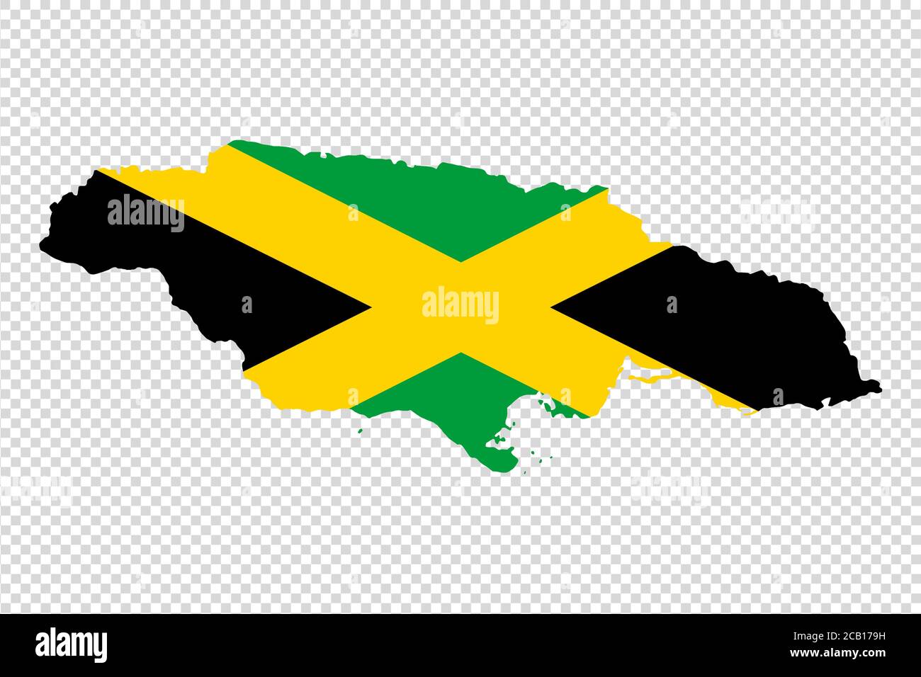 Jamaica map with flag texture on on png or transparent background ...