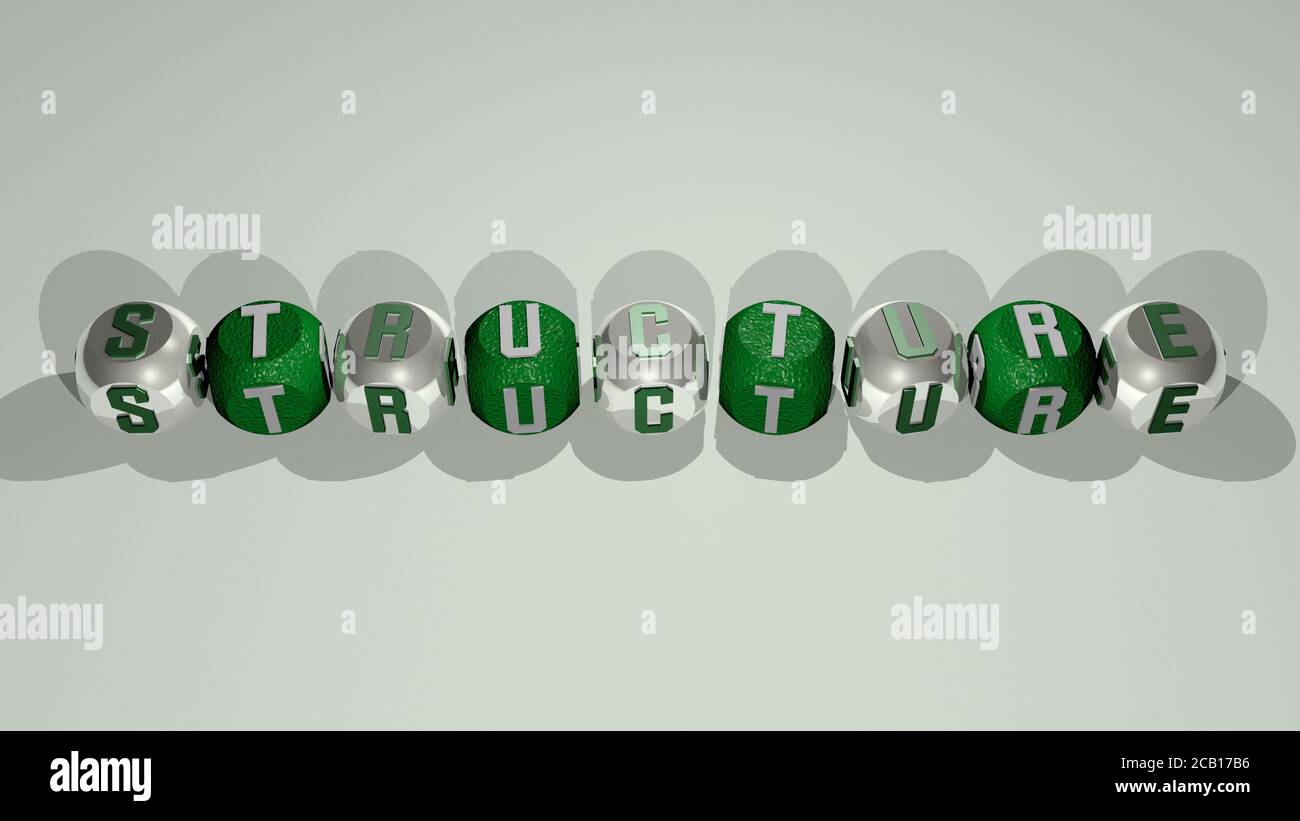 crosswords of structure arranged by cubic letters on a mirror floor ...