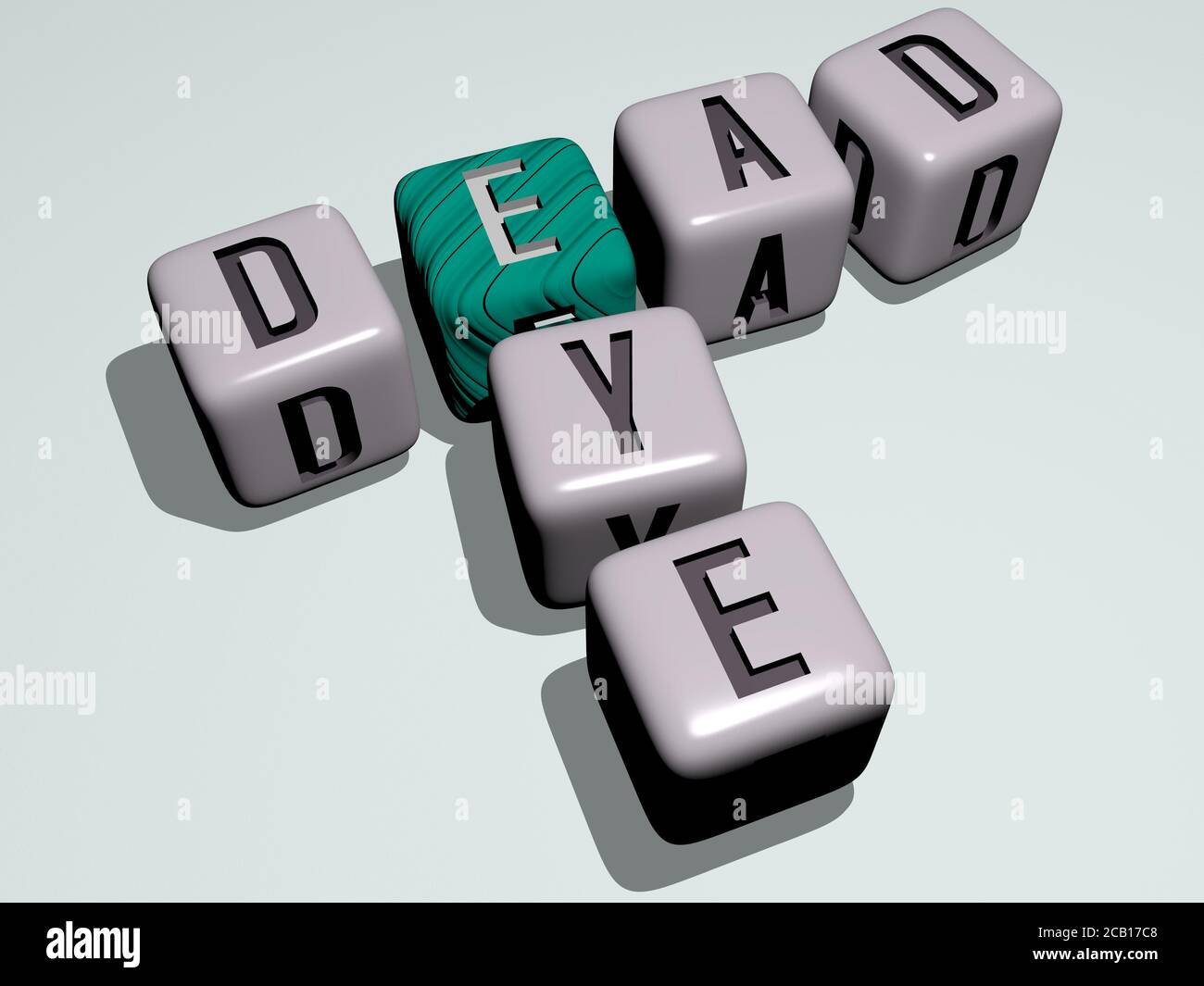 dead eye crossword by cubic dice letters. 3D illustration. background ...