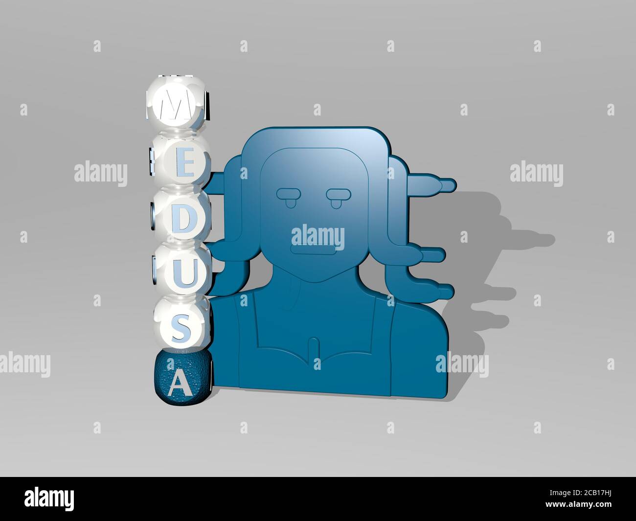 3D illustration of medusa graphics and text around the icon made by ...