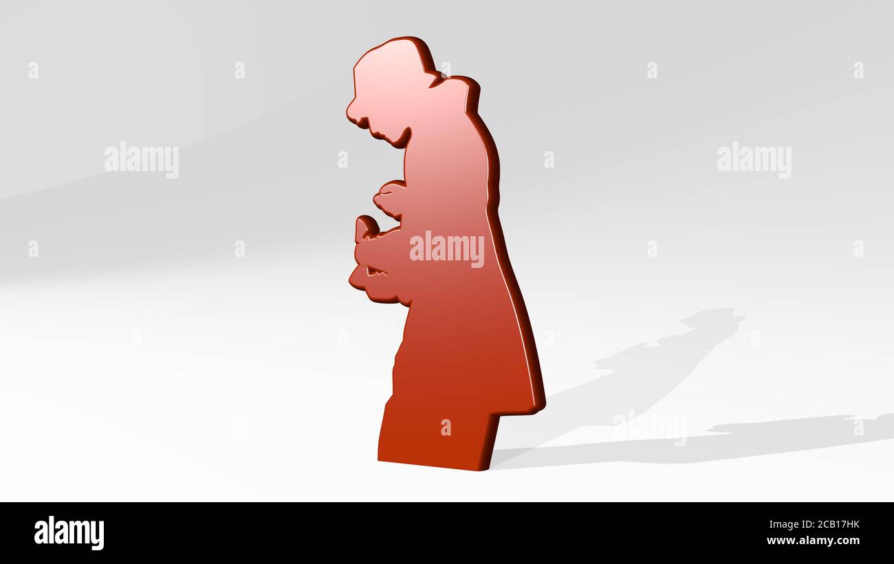MAN 3D icon casting shadow. 3D illustration Stock Photo - Alamy
