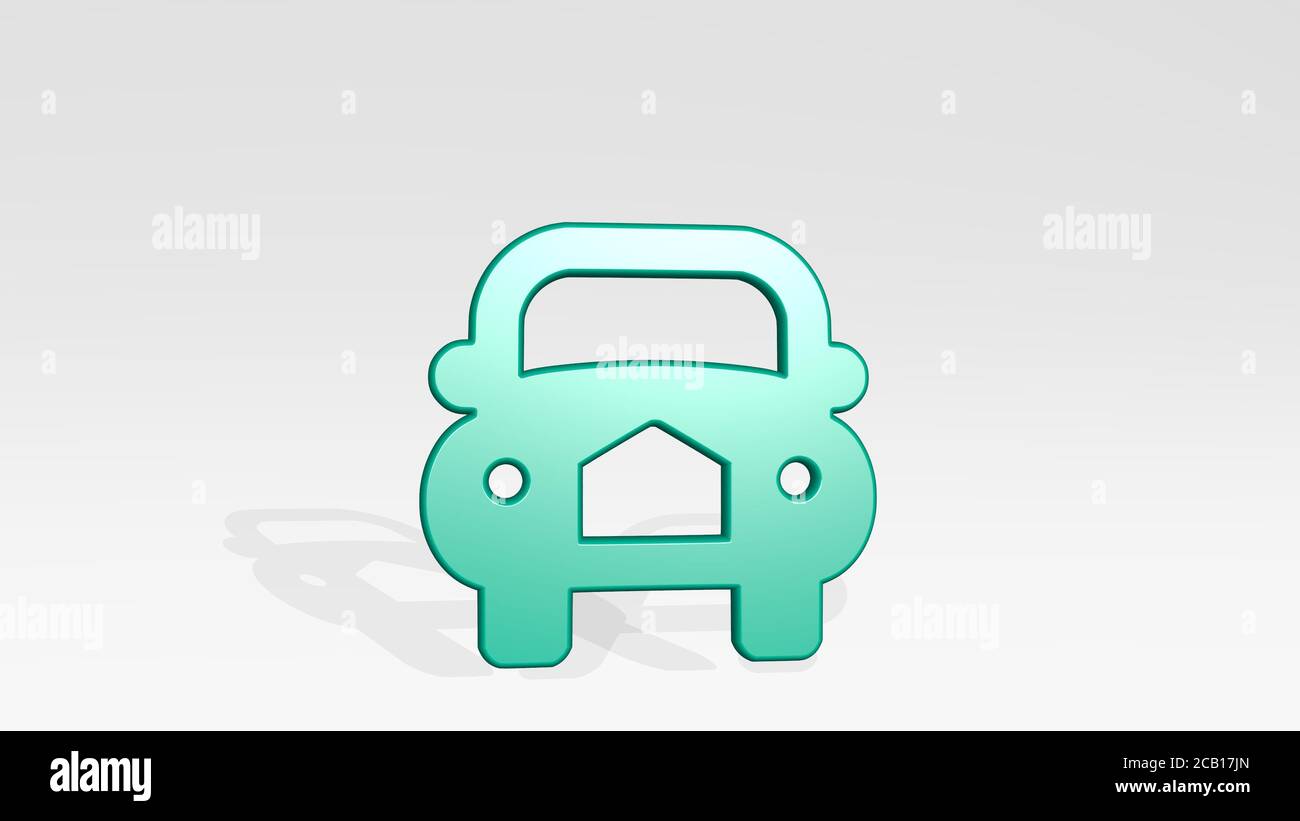 vintage car 3D icon casting shadow. 3D illustration. background and ...
