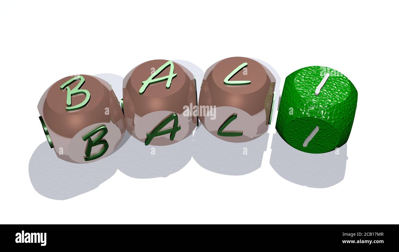 BALI text of dice letters with curvature. 3D illustration. indonesia ...