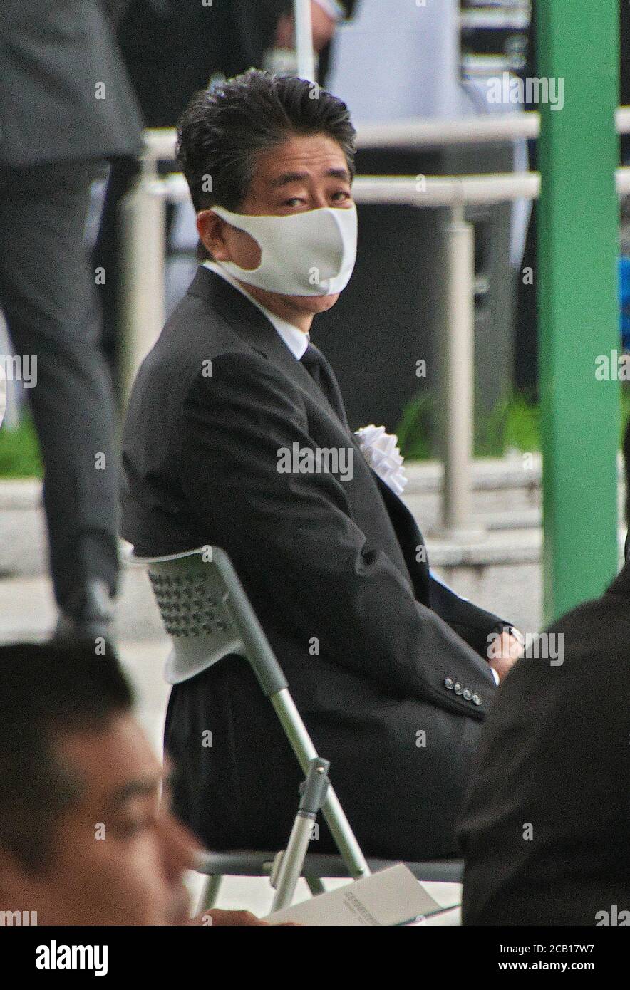 Japan's Prime Minister Shinzo Abe attends the ceremony of the 75th ...