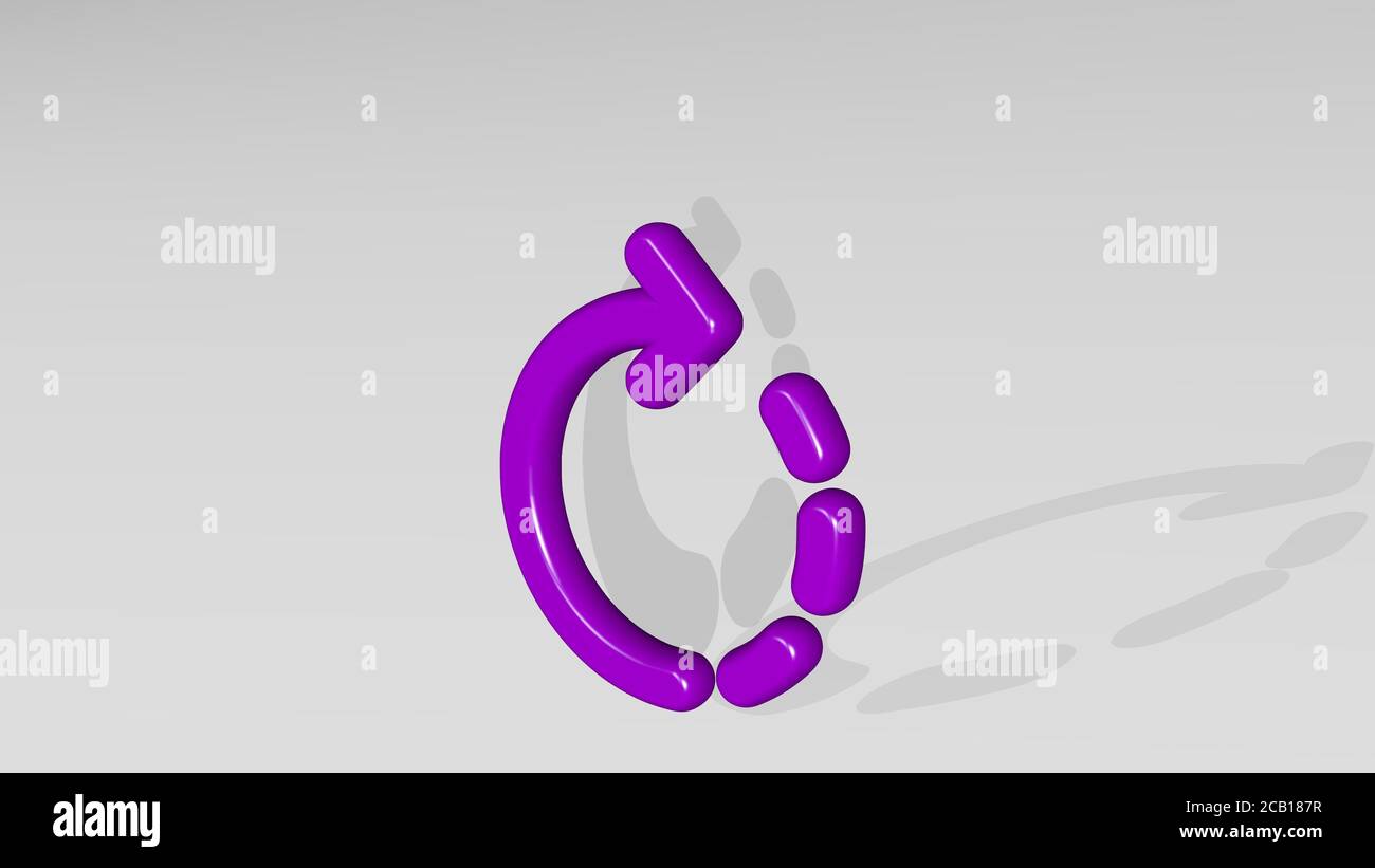 ROTATE FORWARD 3D icon casting shadow. 3D illustration. background and ...