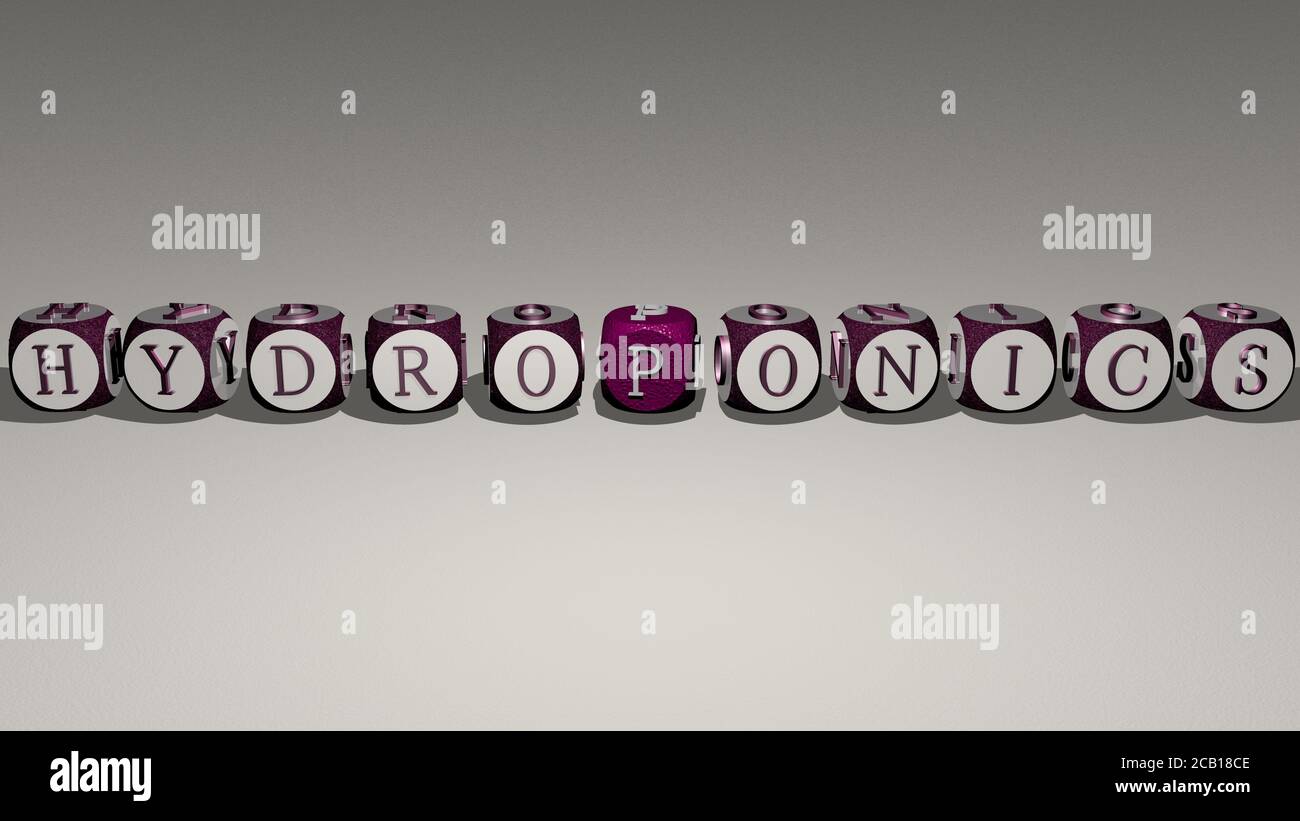 combination of hydroponics built by cubic letters from the top ...