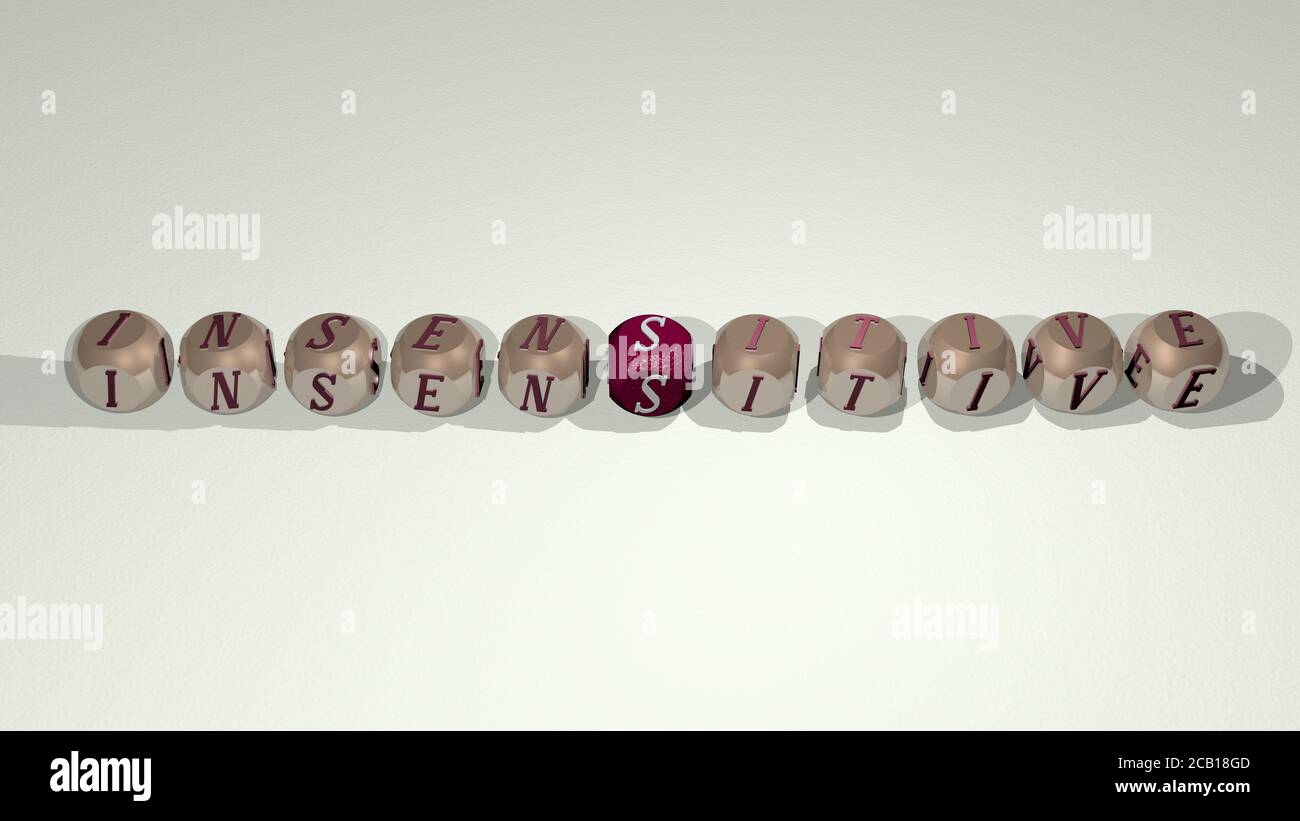 angry: insensitive text of cubic individual letters. 3D illustration ...