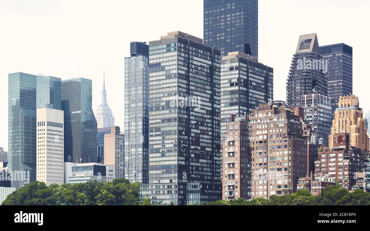 New York City East Side architecture, color toned picture, USA Stock ...