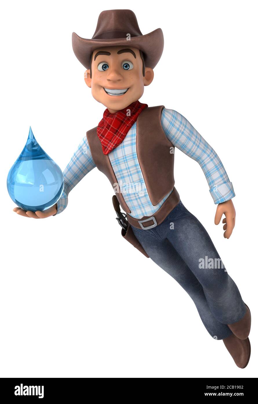 Fun Cowboy - 3D Illustration Stock Photo - Alamy