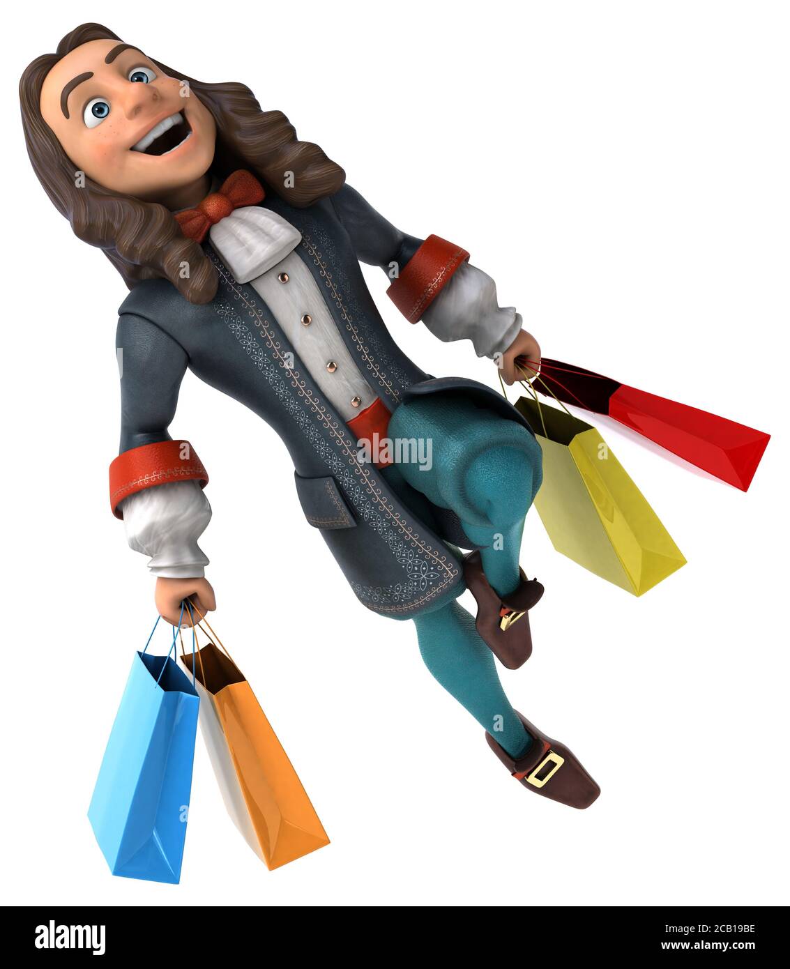 3D Illustration of a cartoon man in historical baroque costume Stock ...