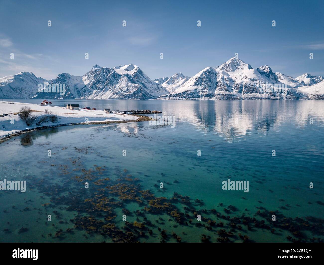 Snow Covered Peaks Of The Lyngen Alps High Resolution Stock Photography ...