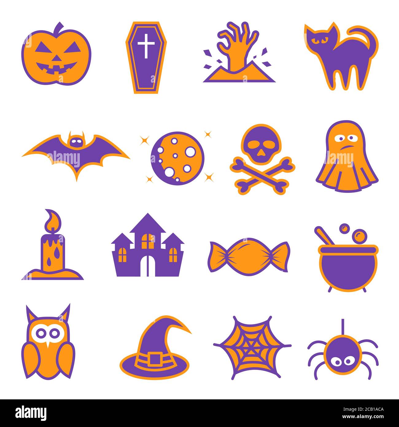Halloween icon set on white background Stock Vector Image & Art - Alamy
