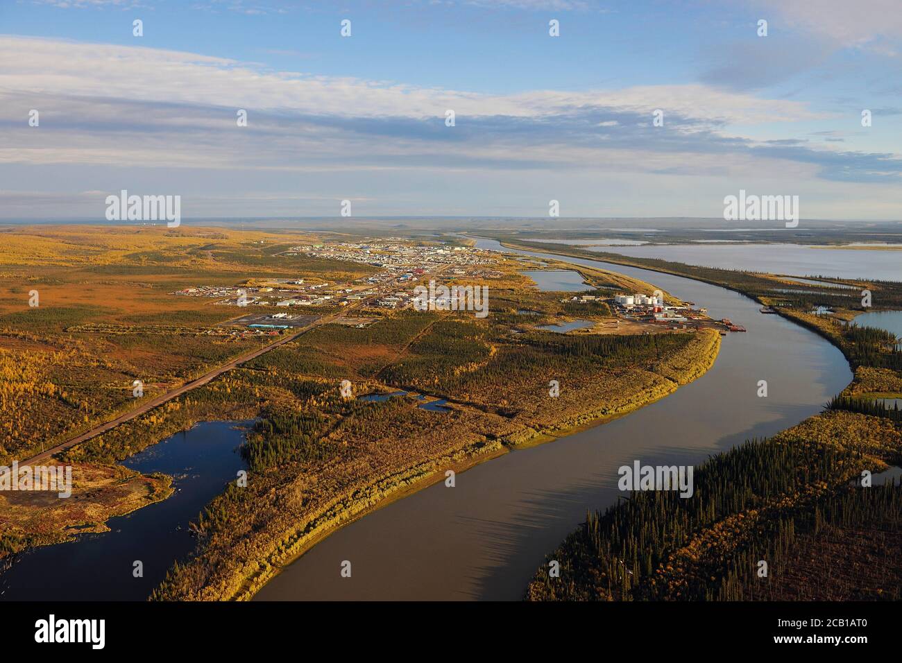 Aerial view of the mackenzie river delta hi-res stock photography and ...