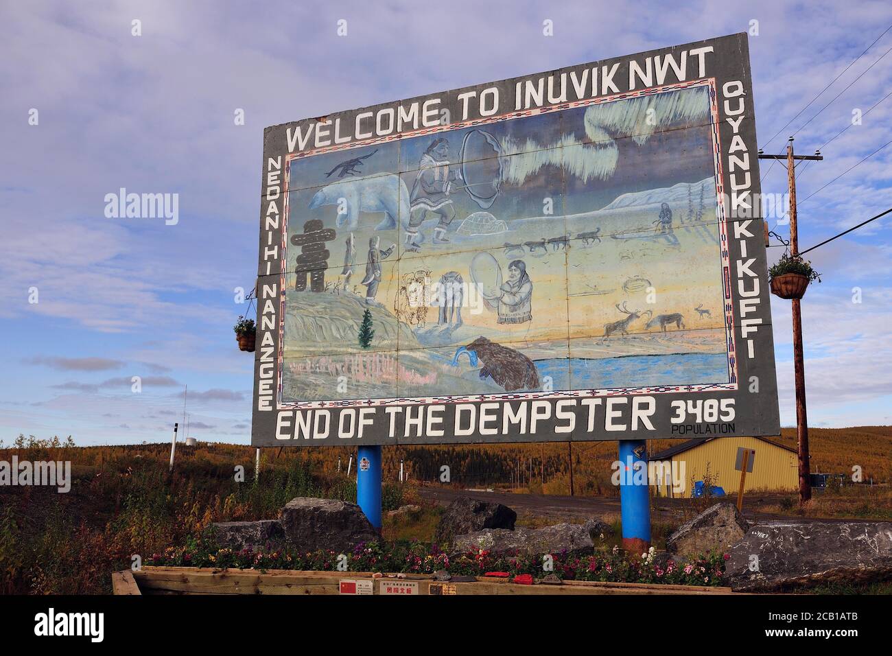 Welcome sign of Inuvik, Northern Territories, Canada Stock Photo - Alamy