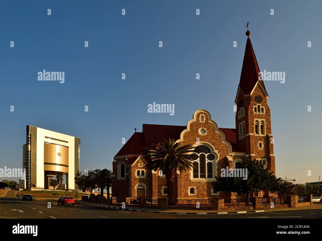Lutheran Church of Christ with National Museum, Windhoek, Namibia Stock ...