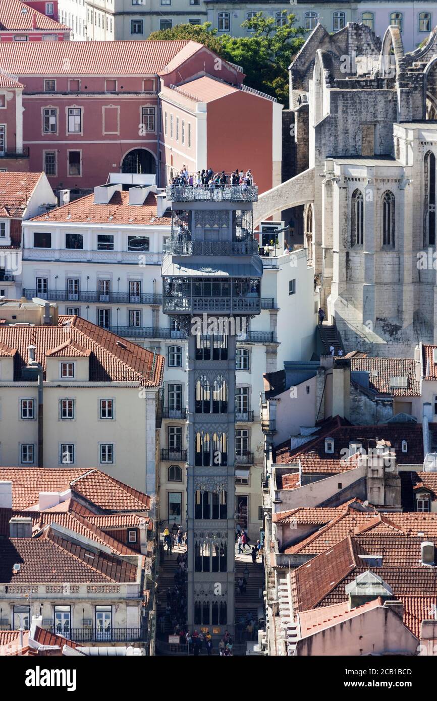 Santa Justa Lift, Lisbon, Portugal Stock Photo - Alamy