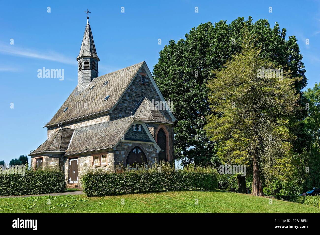 Neo-Gothic cemetery chapel, Laubach, Hesse, Germany Stock Photo - Alamy